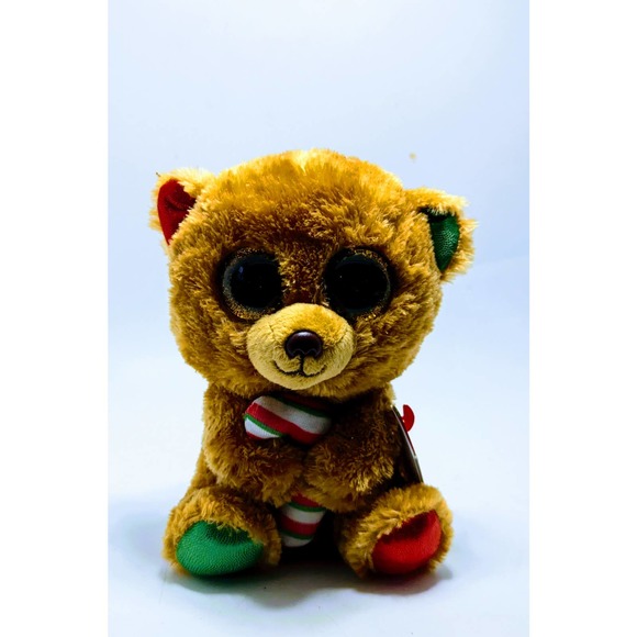Ty | Holiday | 6 Nwt Ty Beanie Boos Boo Bella Brown Bear Candy Cane Big ...